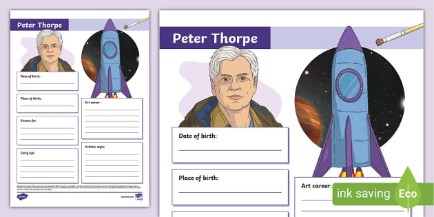 Peter Thorpe Fact File Template,Peter Thorpe - Twinkl