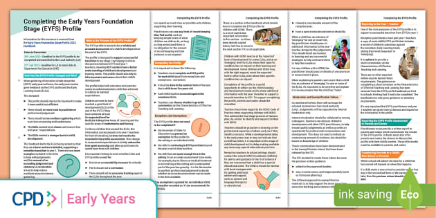 Completing the EYFS Profile | EYFS Profile | Assessment