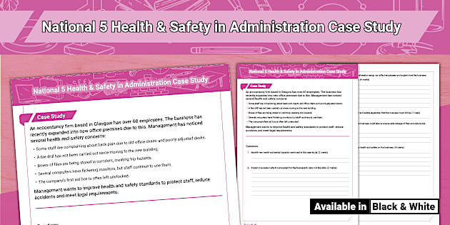 National 5 Health & Safety in Administration Case Study