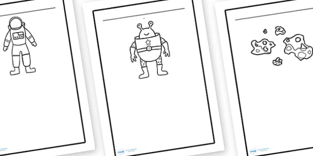 Space Writing Frames (teacher made) - Twinkl