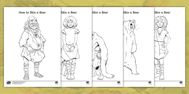 KS2 Stone Age Characters Colouring Pages - Twinkl
