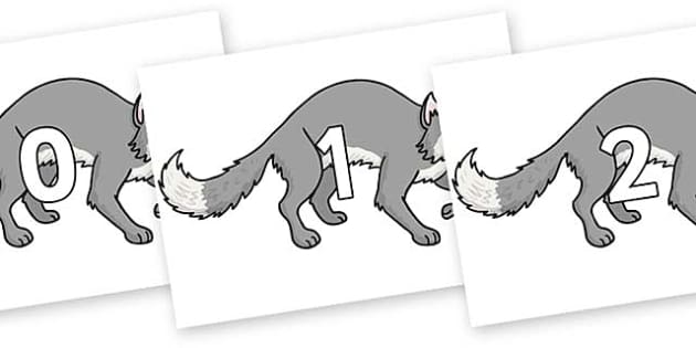 FREE! - Numbers 0-50 on Wolf (teacher made) - Twinkl