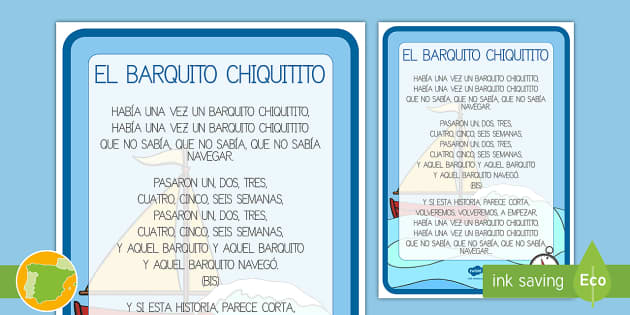 Póster DIN A4: El barquito chiquitito (nauczyciel wykonał) Póster DIN A4: El barquito chiquitito (nauczyciel wykonał)