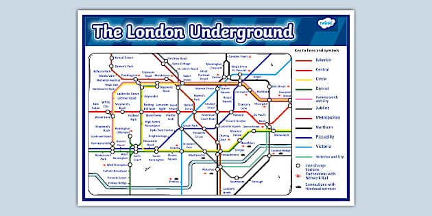 * NEW * London Underground Tube Map Display Poster - Twinkl
