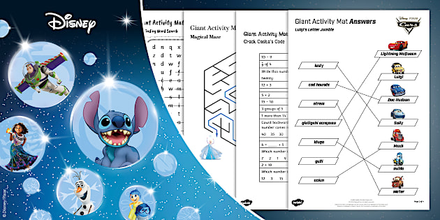 Disney Giant Activity Mat Answers