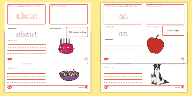 100 High Frequency Words Make Read Write Activity Mats - EYFS