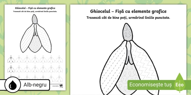 Ghiocelul – Fișă cu elemente grafice (teacher made)