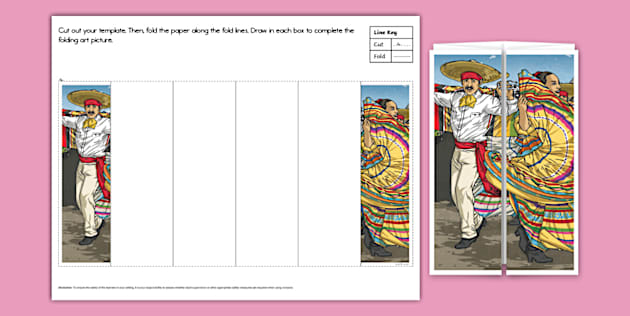 Hispanic Heritage Month Folding Art Template - Twinkl