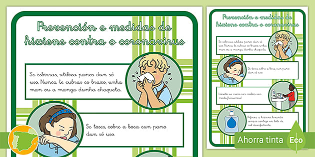 Póster: Medidas de prevención e hixiene contra o coronavirus - Galego