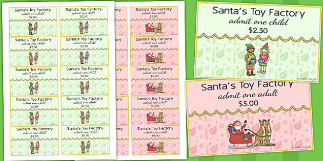 Toy Factory Role Play Tickets (teacher made) - Twinkl