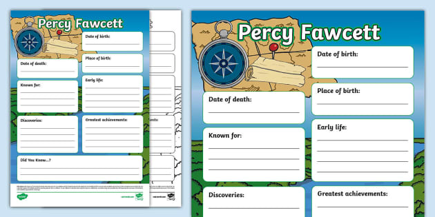 Percy Fawcett Fact File Template (Teacher-Made) - Twinkl