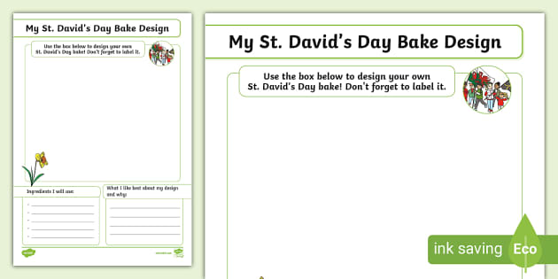 Design a St. David's Day Bake Activity Sheet (teacher made)