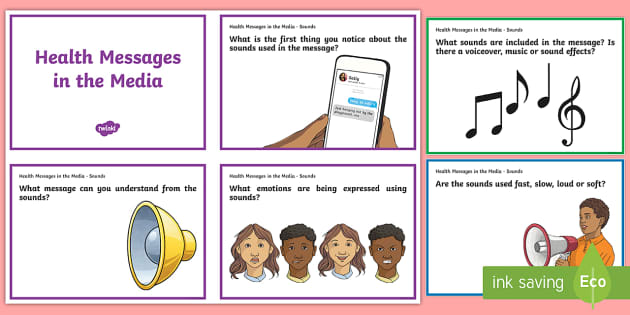 Health Messages in the Media - Sound Question Cards - Twinkl