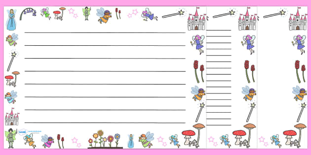 Fairy Full Page Borders (Landscape) - page border, border