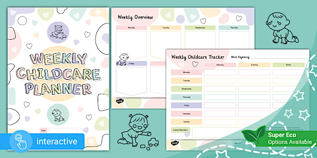 Weekly Childcare Planner (teacher made) - Twinkl