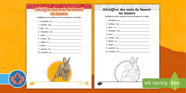 Lunar New Year Word Unscramble Activity French - Twinkl