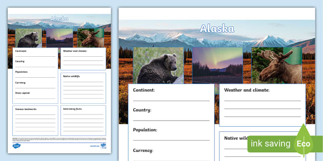 Alaska Fact File Template (creat de profesori) - Twinkl
