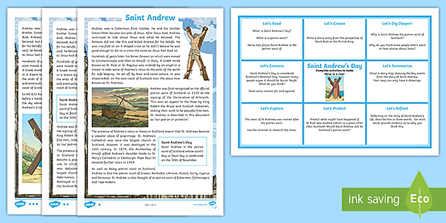 Saint Andrew's Day Reflective Reading Comprehension Activity