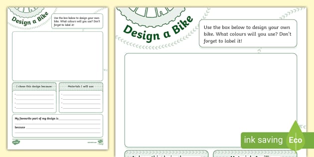 Design a Bike Worksheet (Teacher-Made) - Twinkl