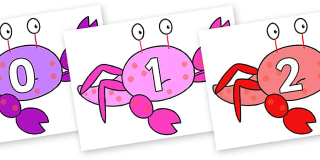 FREE! - Numbers 0-100 on Crab to Support Teaching on Sharing a Shell