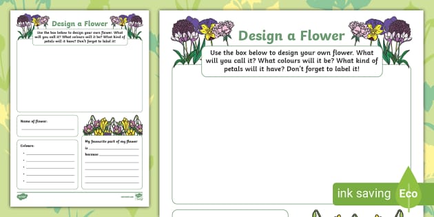Design a Flower Worksheet (Teacher-Made) - Twinkl