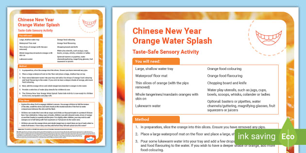 Chinese New Year Orange Water Splash Taste-Safe Activity