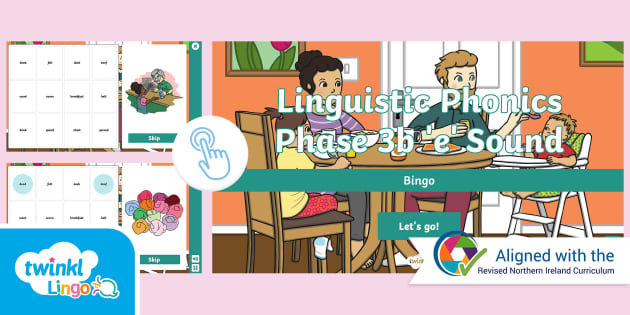 Linguistic Phonics Phase 3b 'e' Sound Bingo Game - Twinkl