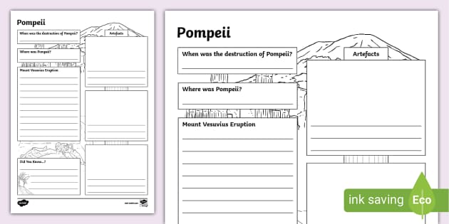 Pompeii Fact File Template (teacher made) - Twinkl