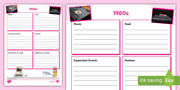1980s Fact File Template (teacher made) - Twinkl