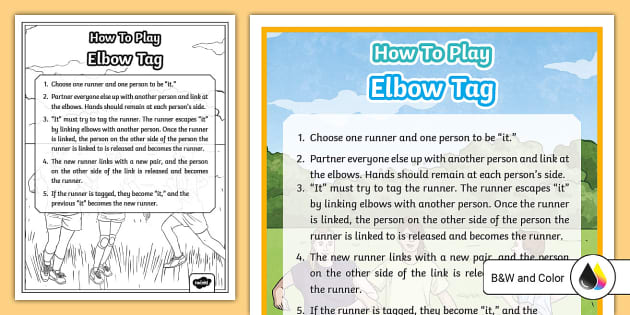 Summer Fun Game: How To Play ... Elbow Tag Poster - Twinkl