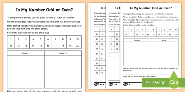 Is My Number Odd Or Even Differentiated Worksheets is-my-number-odd-or-even-differentiated-worksheets