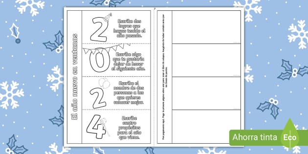 Hoja de actividad: Año Nuevo 2024 (teacher made) - Twinkl