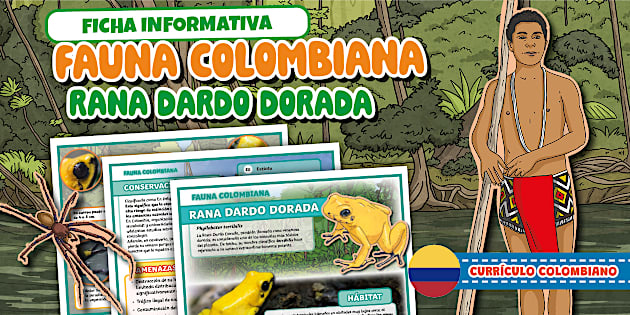 Ficha informativa: Fauna Colombiana - Rana Dardo Dorada