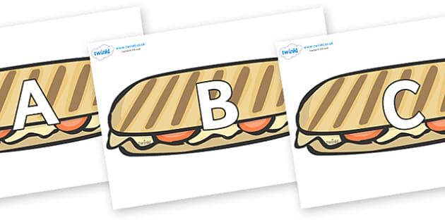 A-Z Alphabet on Paninis (teacher made) - Twinkl