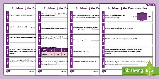 Third Grade Math Problem Of The Day November Activity third-grade-math-problem-of-the-day-november-activity
