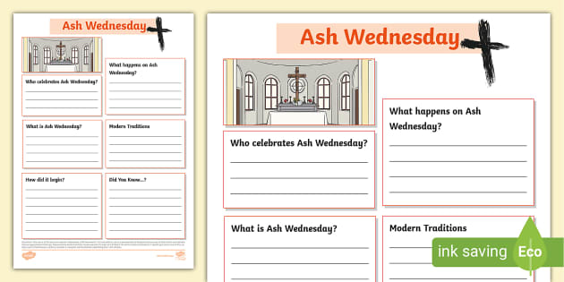 Ash Wednesday Fact File Template (teacher made) - Twinkl