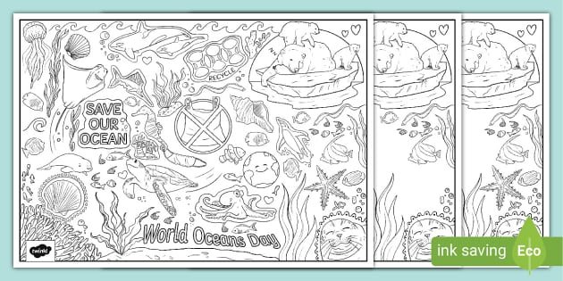World Ocean Day Doodle Colouring Pages | CfE Second Level