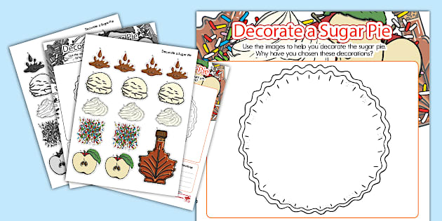 Decorate a Sugar Pie Cut and Stick Worksheet (teacher made)