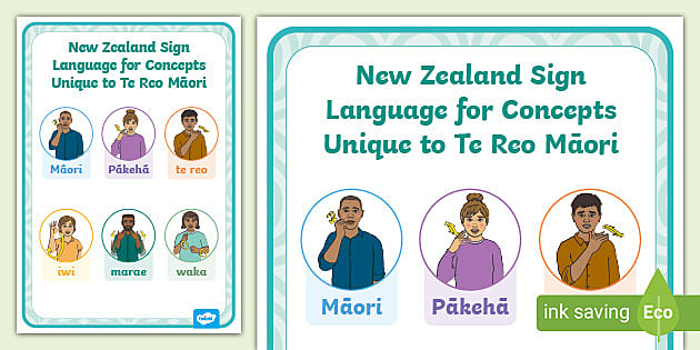 New Zealand Sign Language- Concepts Unique to Te Reo Māori Display Poster
