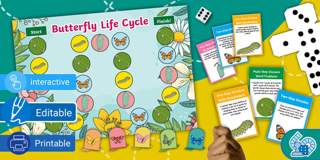 Butterfly Life Cycle Board Game - KS2 Division Word Problems
