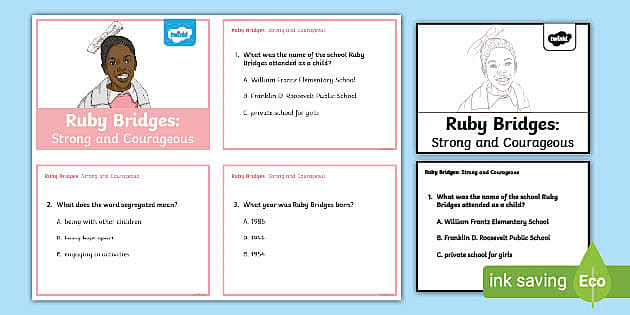 Ruby Bridges: Strong and Courageous Task Cards - Twinkl