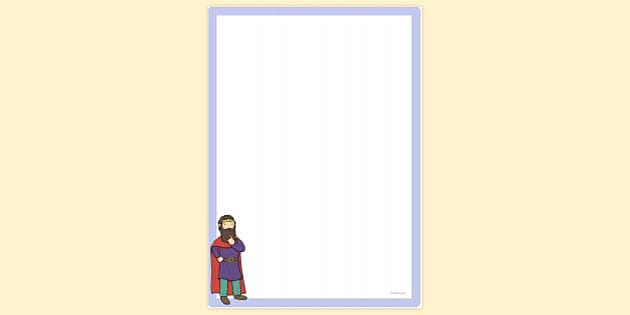 Simple Blank King Looking Worried Page Border | Twinkl