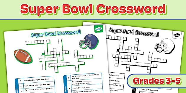 Super Bowl Crossword for Kids | Twinkl Resources