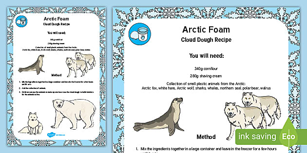 Arctic Foam Cloud Dough Recipe (teacher made) - Twinkl