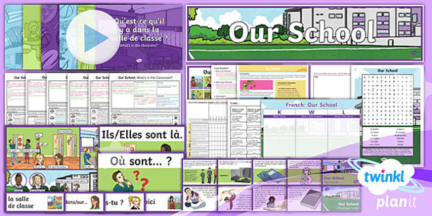 Classroom in French - French: Our School Year 3 Unit Pack