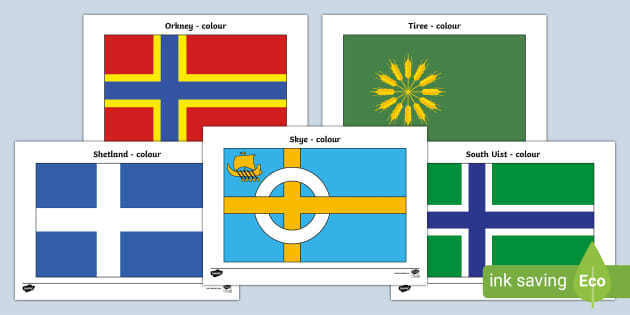 Flags of Scottish Islands Colouring Pages