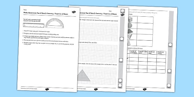 Year 6 Maths Assessment Term 2 Geometry Shape - Twinkl