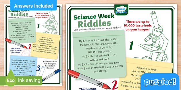 Science Riddles - Twinkl - Kids Puzzles (teacher made)