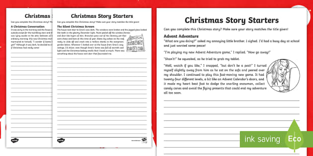 Christmas Story Starters CfE Second Level Writing Worksheet christmas-story-starters-cfe-second-level-writing-worksheet