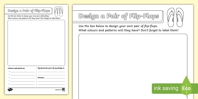 * NEW * Design a Pair of Flip-Flops Worksheet (teacher made)